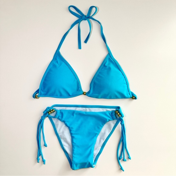 Zaful | Swim | String Bikini Set Two Piece Swimwear Blue Medium Size ...